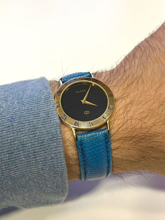 Gucci GUCCI 18K GOLD PLATED ART DECO STYLE 3000M WATCH 90S 80S | Grailed