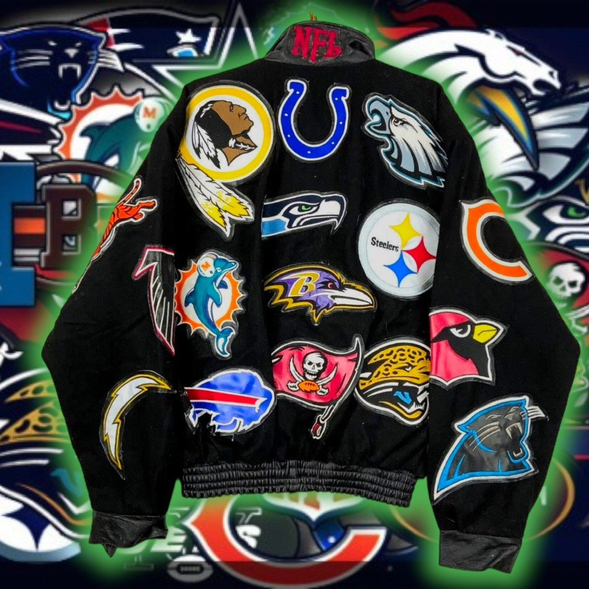 Vintage 💎ViNTaGe💎 JEFF HAMILTON NFL 🏈 PaTCHWoRK JaCKeT🧥 | Grailed