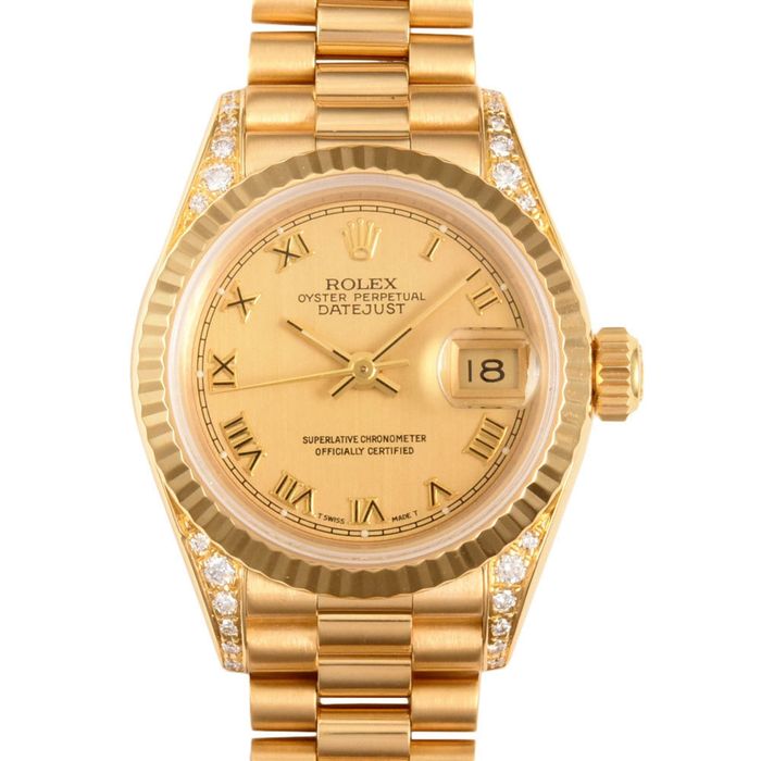 Rolex ROLEX Datejust 69238 Solid Gold Lug Diamond K18YG No. X Ladies ...