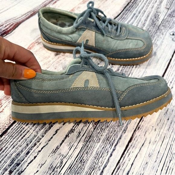 Airwalk Vintage Airwalk Suede Leather and Corduroy Blue Sneakers | Grailed