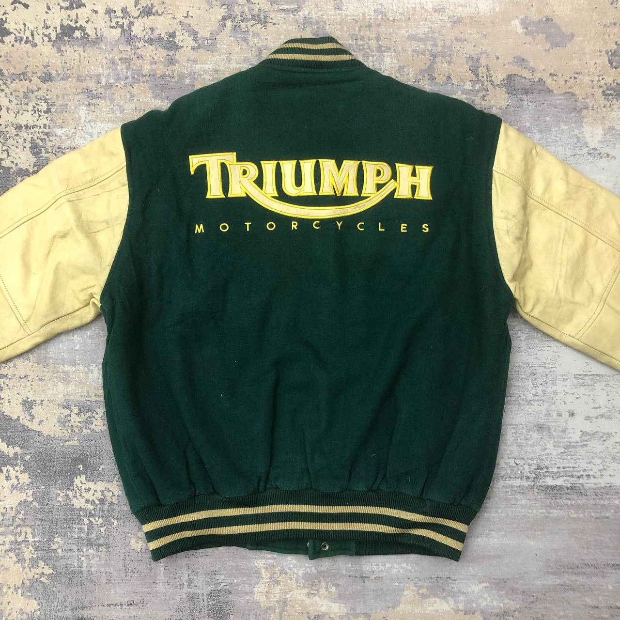 Varsity Jacket × Vintage Y490 VTG TRIUMPH MOTORCYCLES VARSITY JACKET ...