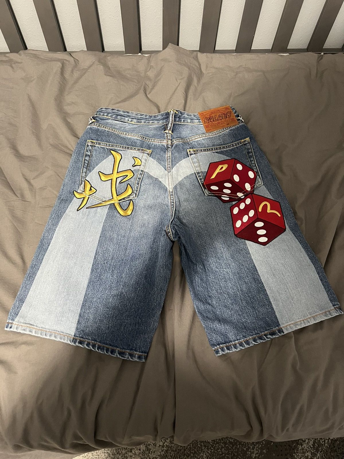 Palace PALACE EVISU ‘Dice Print’ Denim Shorts | Grailed