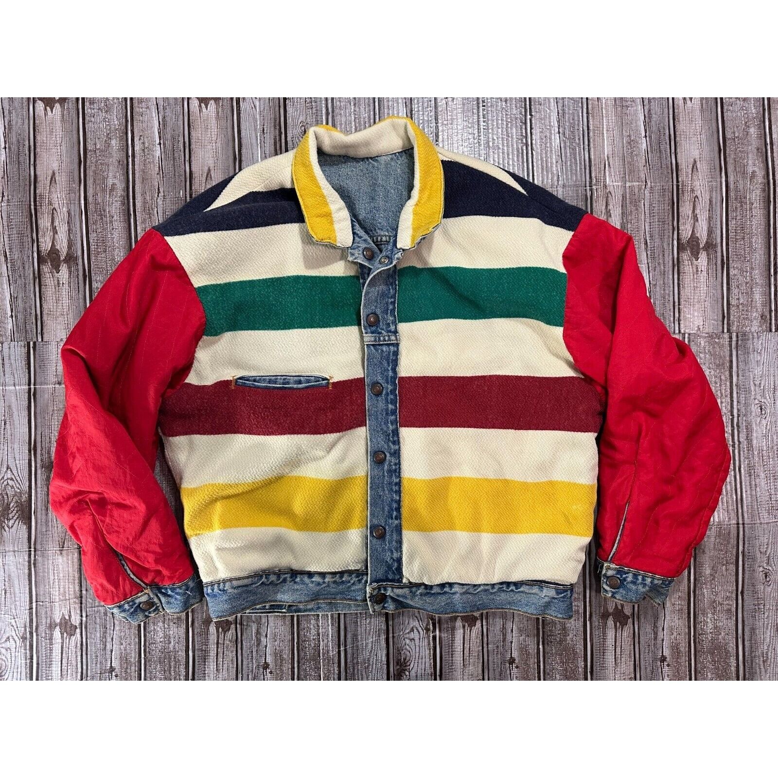 Levi's Levis Hudson Bay Blanket Lined Denim Jacket Size ? Vintage 1 | Grailed