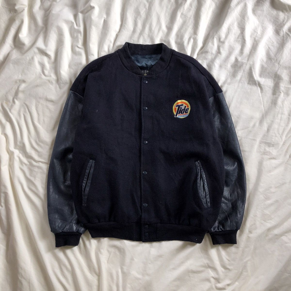 Gear For Sports TIDE Racing Nice Embroidery Logo Leather Varsity Jacket ...