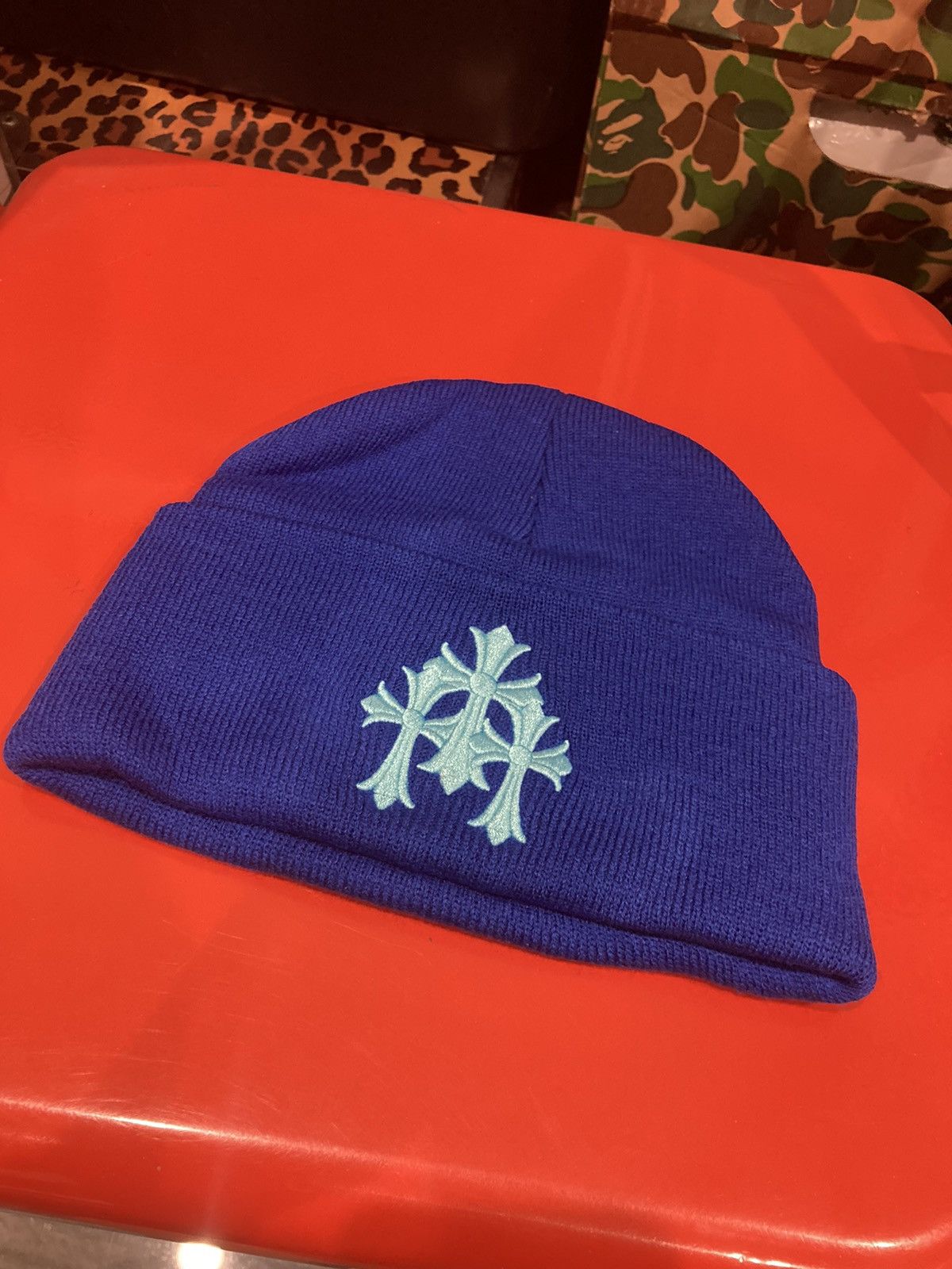 Chrome Hearts Chrome hearts Tiffany blue triple cross beanies | Grailed