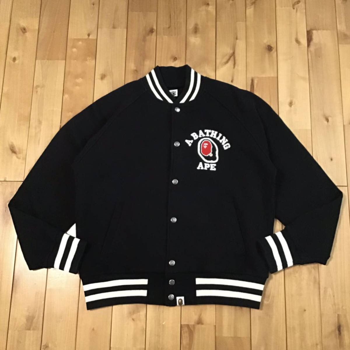Bape × Nigo BAPE LOGO Sweat varsity jacket a bathing ape NIGO | Grailed