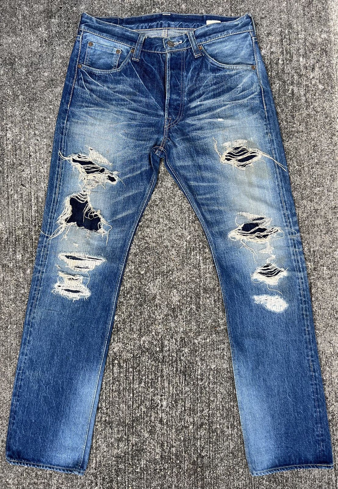 Vintage Vintage Sugar Cane Japan Distress Muddy Denim Selvedge Jeans ...