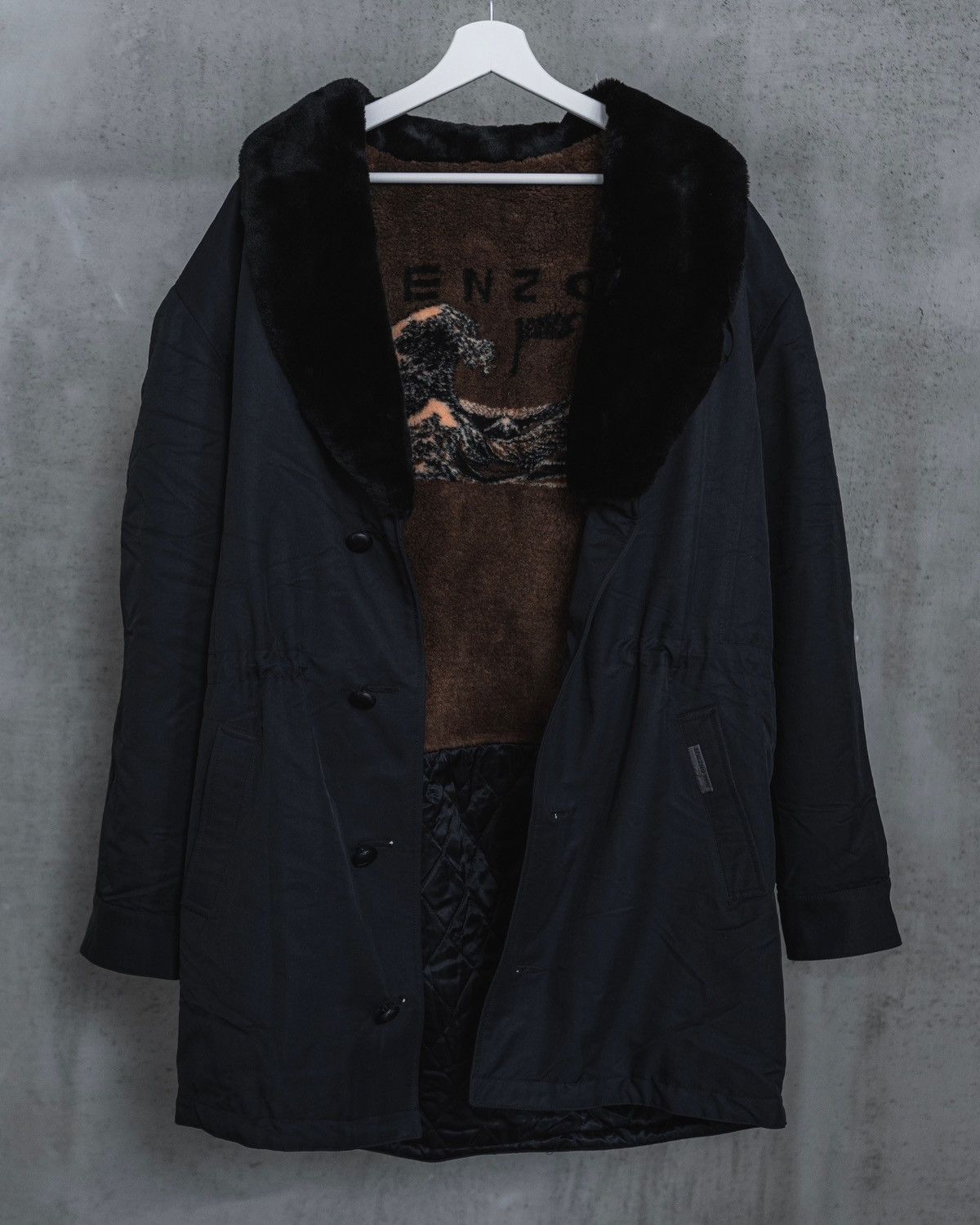 Kenzo Kenzo The Great Wave off Kanagawa Fur Coat | Grailed