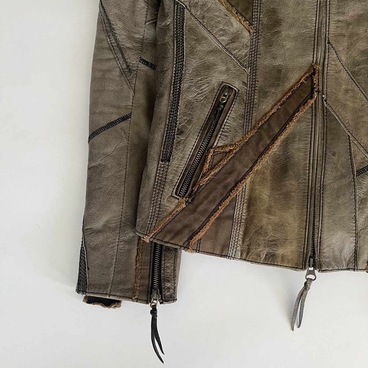 14th Addiction 14th Addiction 2000's Desert Rider Moto Leather Jacket ...