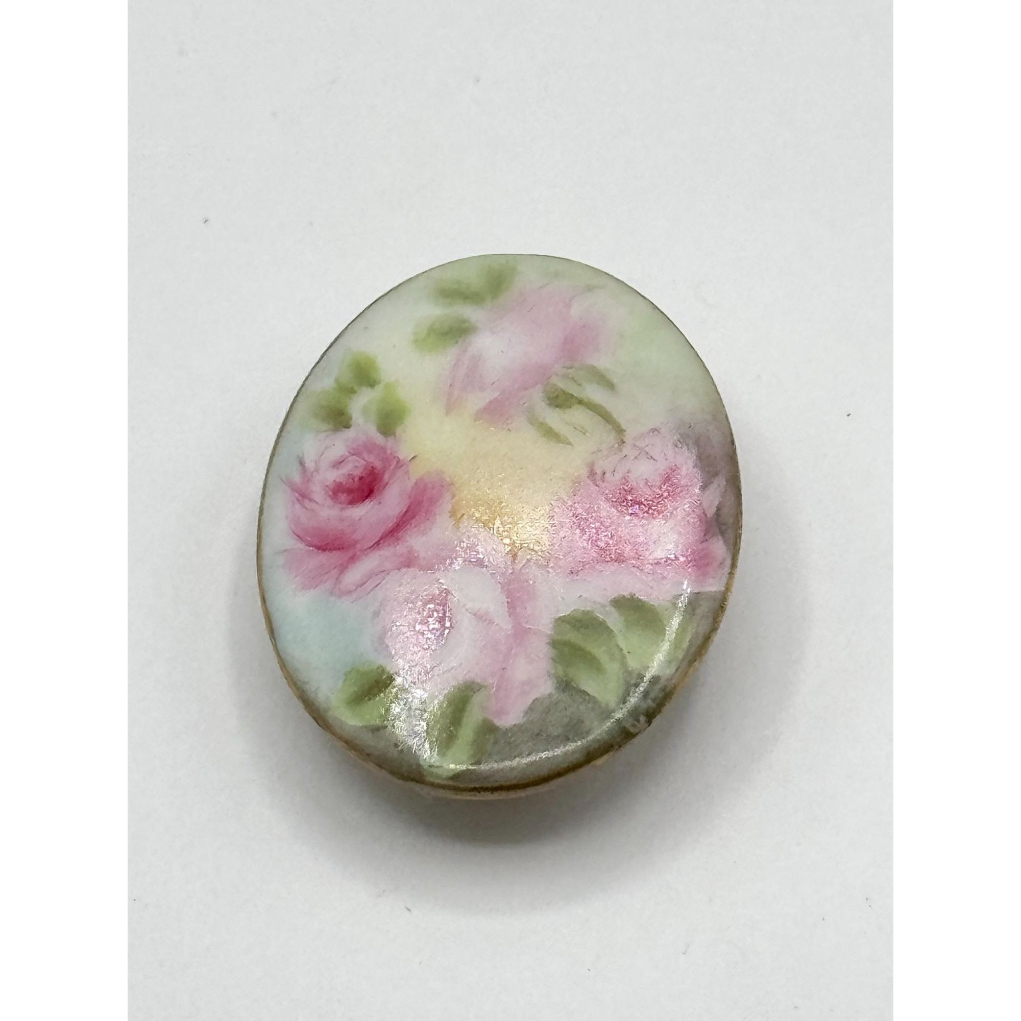Vintage Antique painted porcelain floral button stud | Grailed