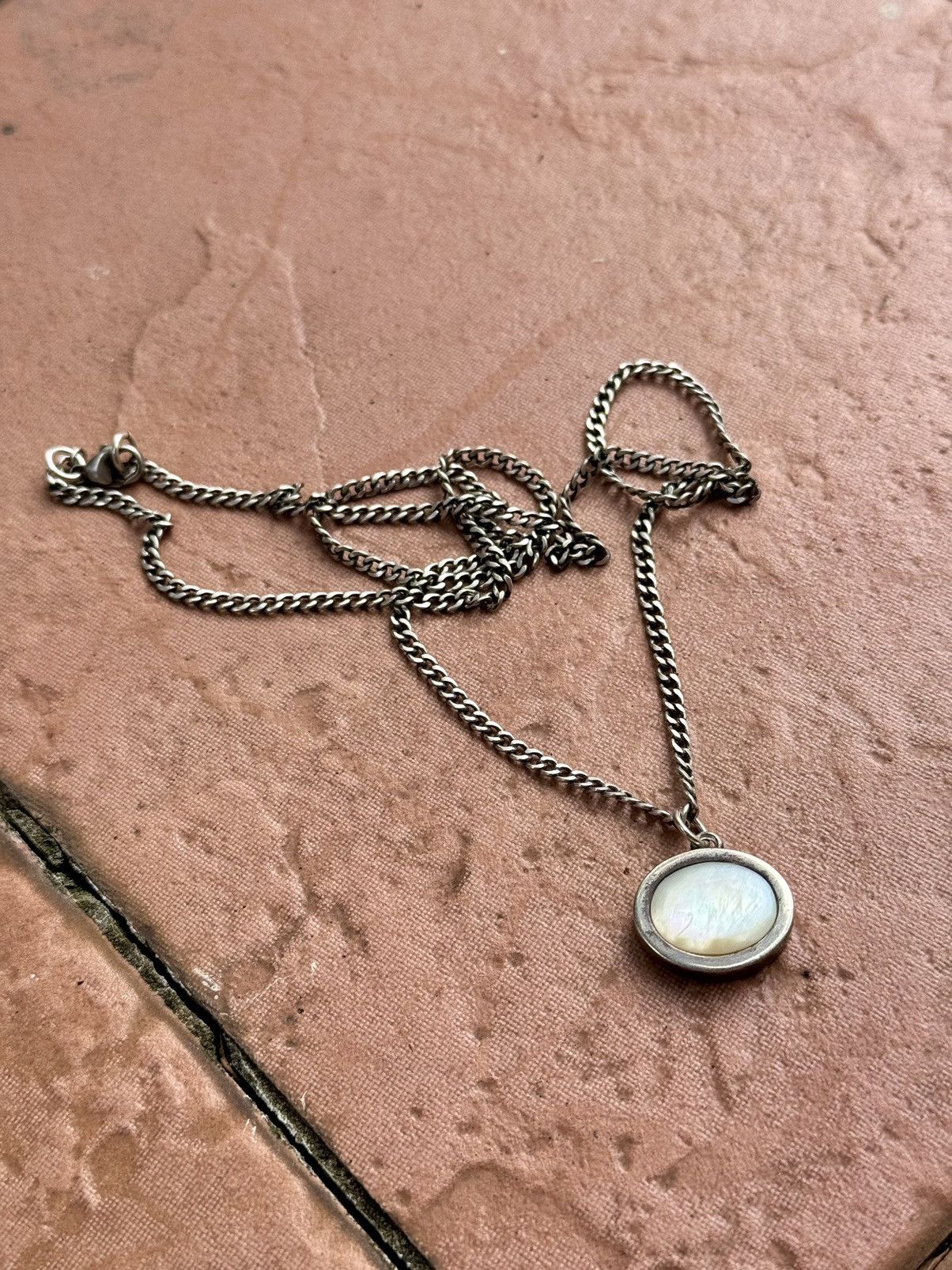 Maple Silver Mother Of Pearl // Tubby Pendant and Chain | Grailed