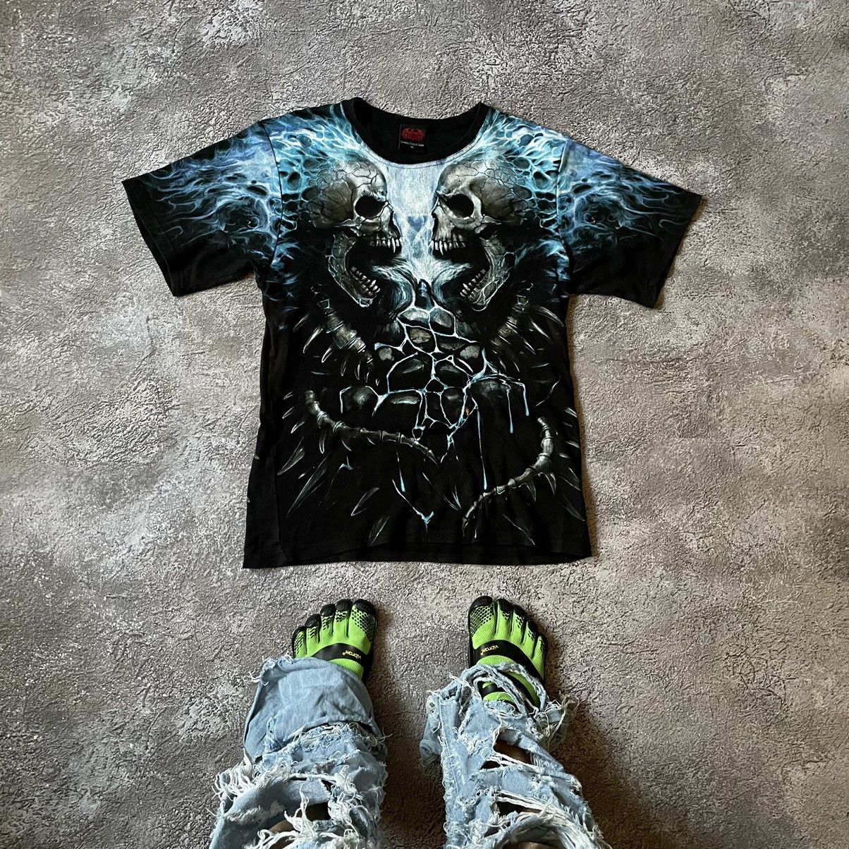 Vintage Vintage Y2K VAMPIRE CREEPY FACE Horror Psycho SKELETON 90S ...