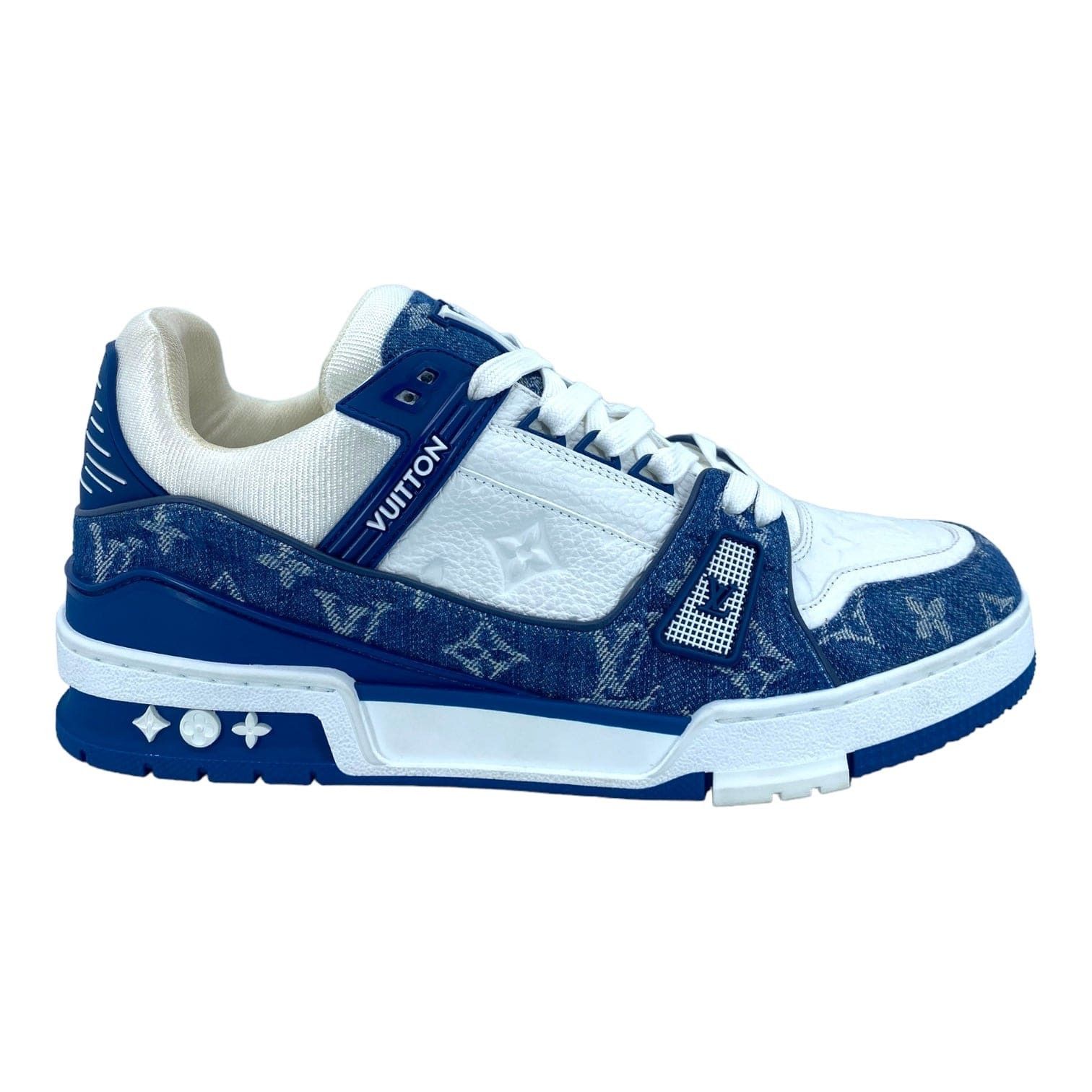 Louis Vuitton LV Trainer Monogram Denim White Blue | Grailed