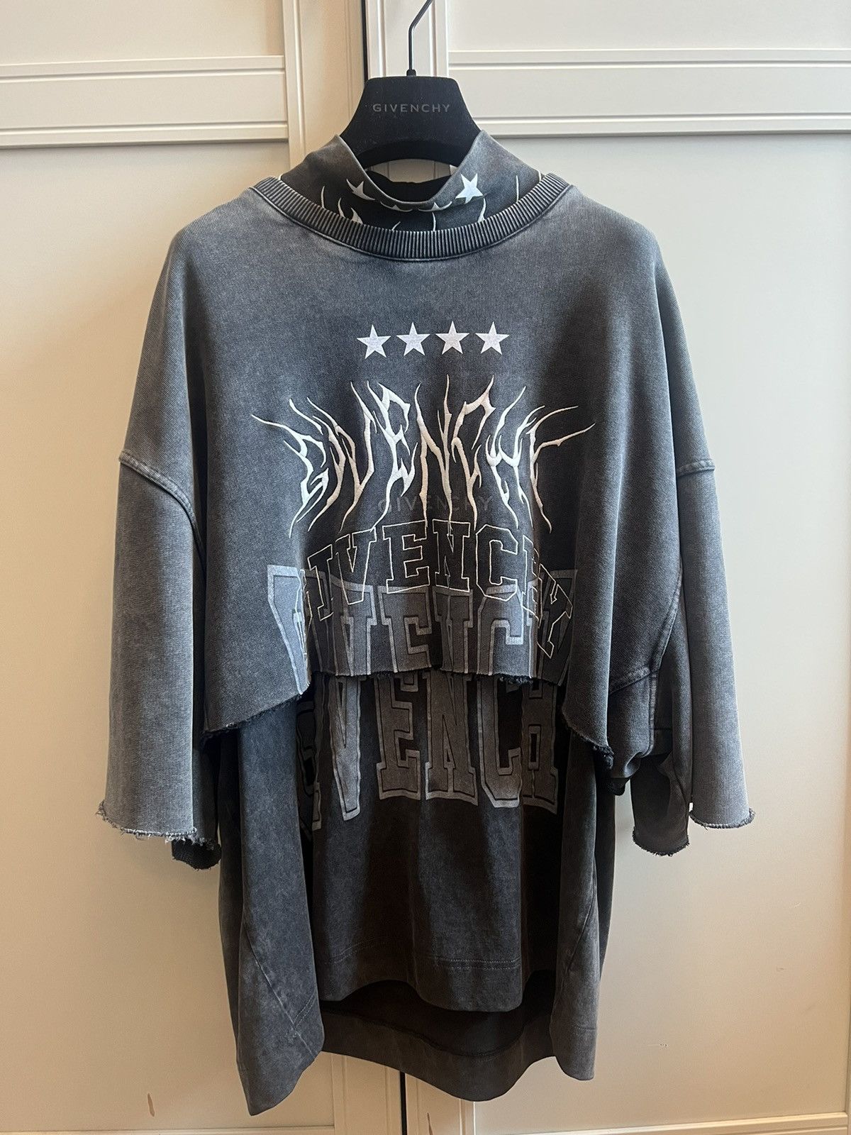Givenchy T-SHIRT IN EMBROIDERED JERSEY WITH OVERLAPPED EFFECT | Grailed