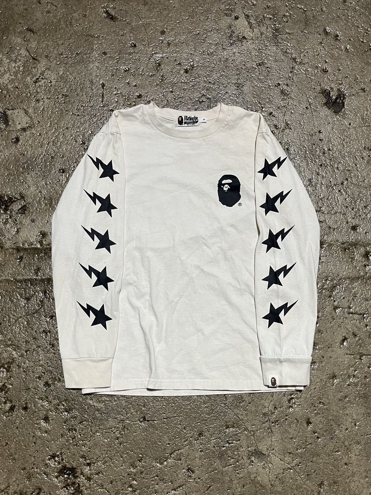 Bape Crazy Y2K Bape Star Logo Longsleeve Tee Rare Unique | Grailed