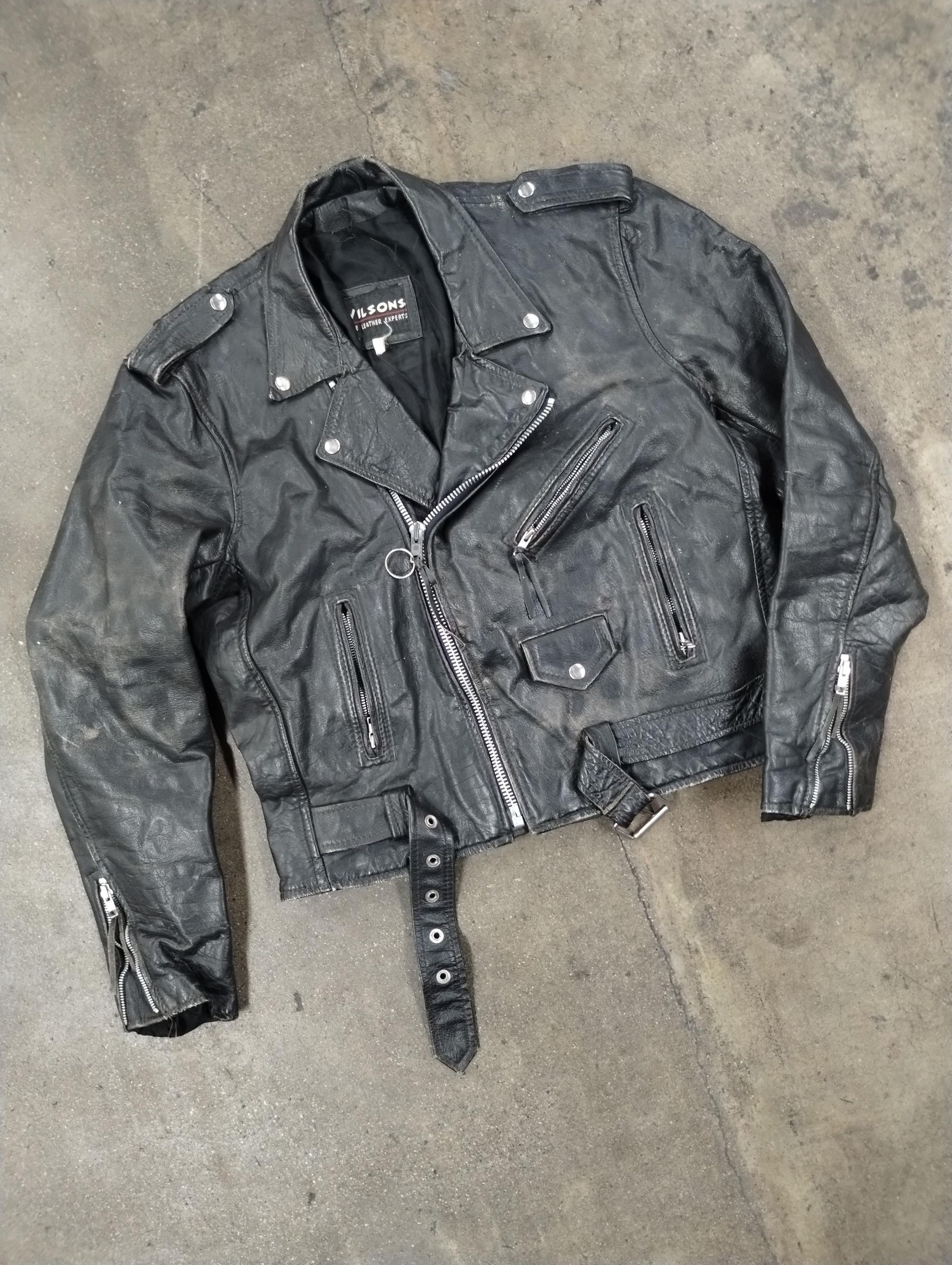 Vintage Vintage 90s Wilsons Distressed Perfecto Jacket | Grailed