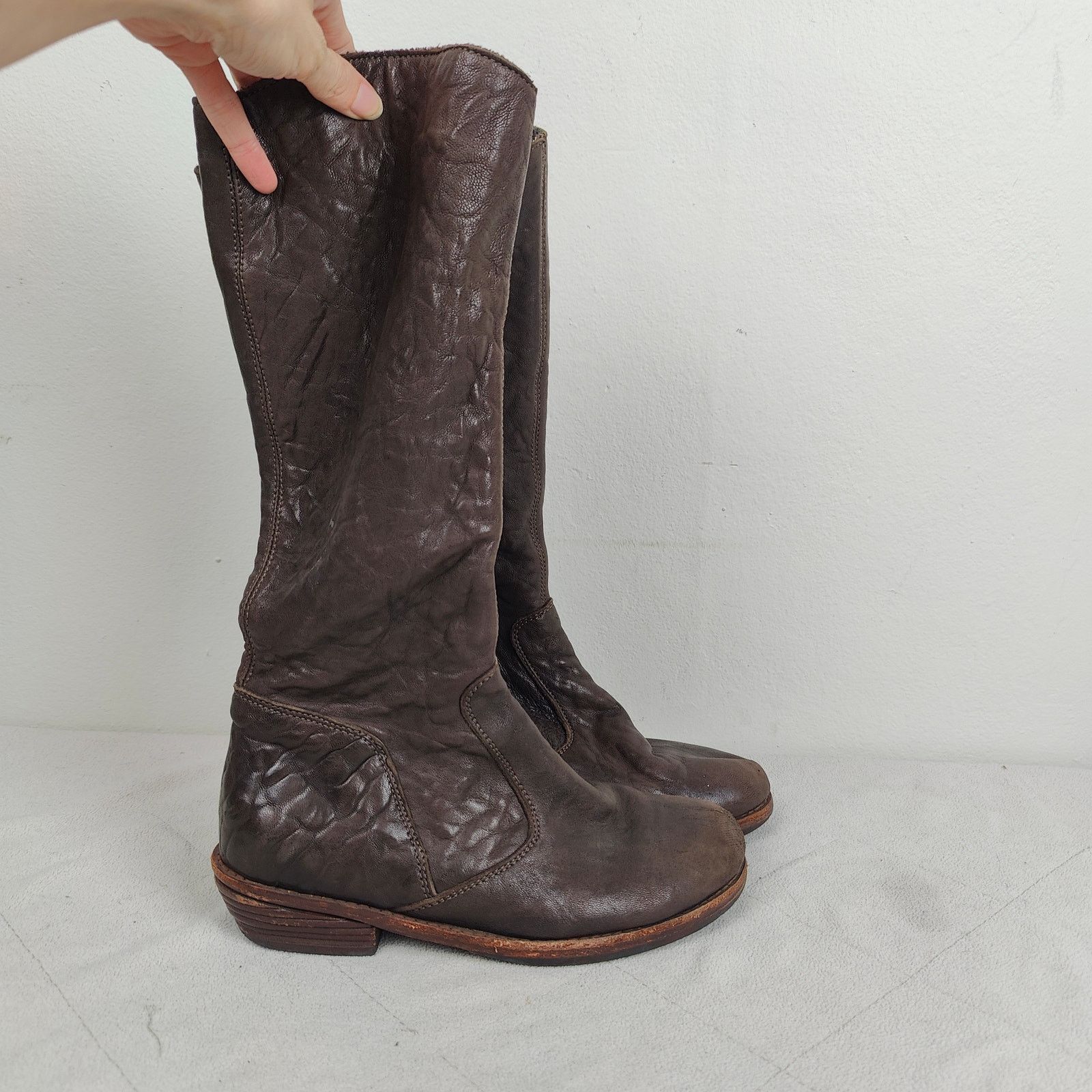 Other Anouk Riding Boots Womens 7 Dark Brown Distressed Leather | Grailed