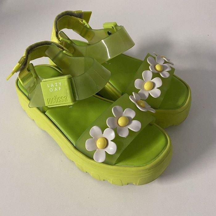 Melissa Melissa x Lazy Oaf Kick Off Sandal Lime Green Platform Open ...