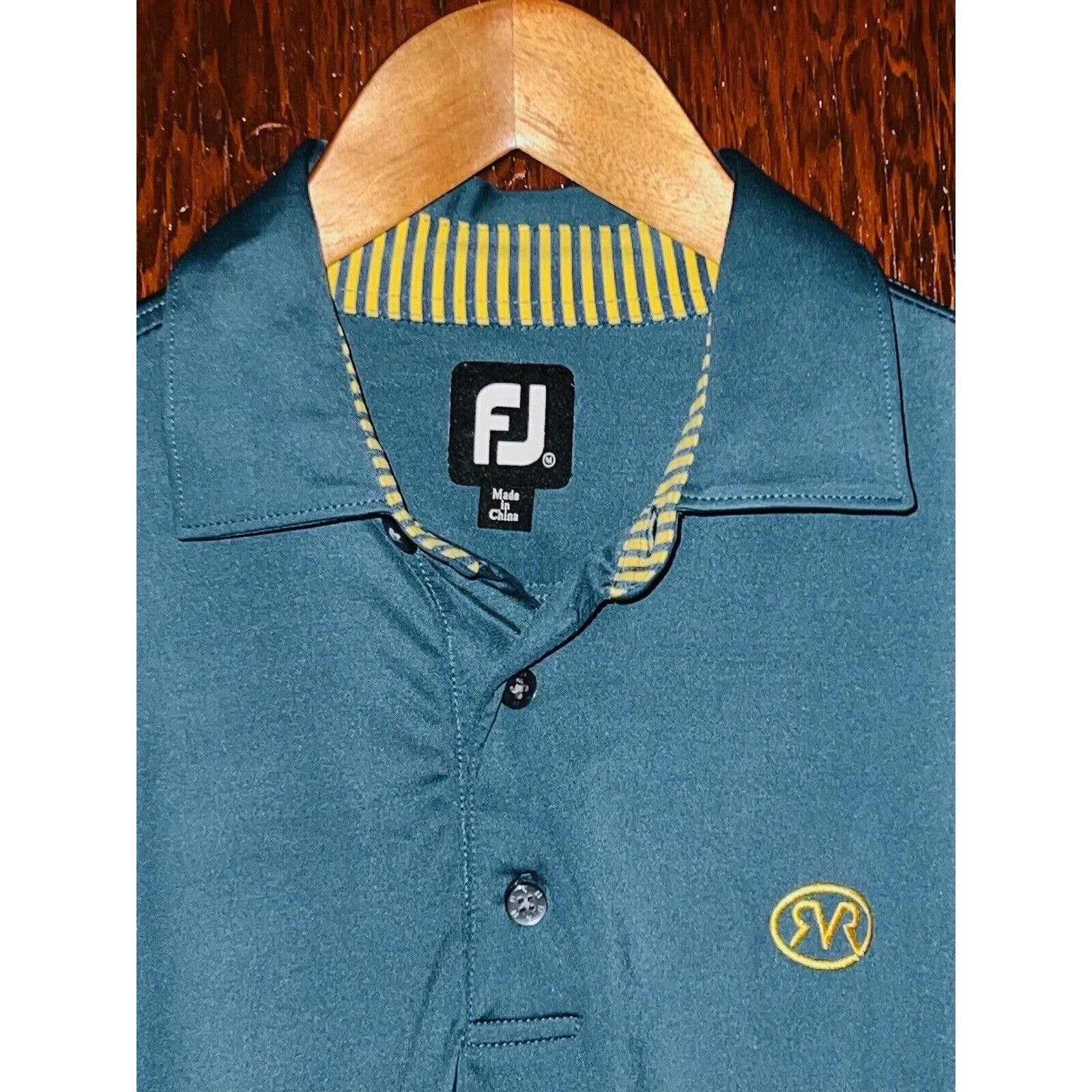 Footjoy FJ FOOTJOY BLUE GOLF POLO SHIRT M RIVER VALLEY RANCH GC LOGO ...