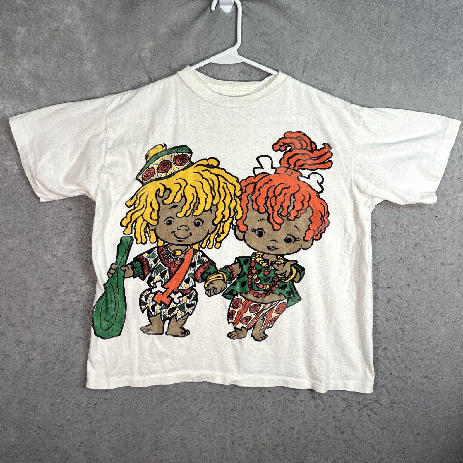 Vintage Vintage 90s The Flintstones Bam Bam Pebbles Rasta Reggae T ...