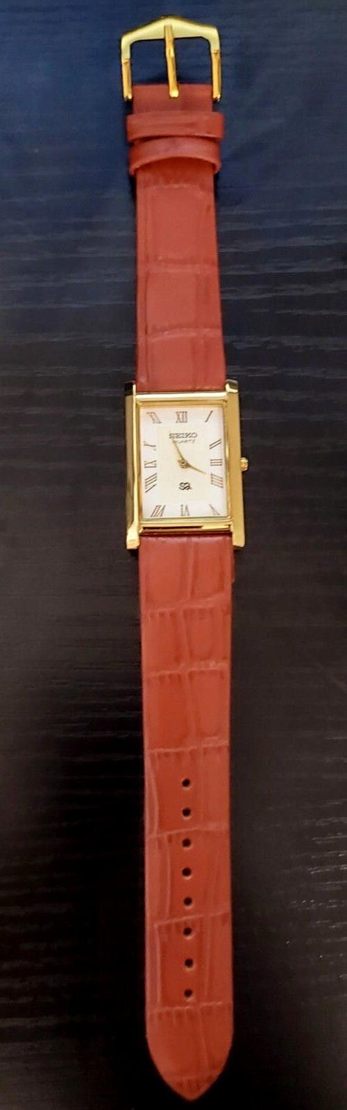 Seiko 🔥RARE VINTAGE Seiko Slim SQ Tank Leather Men's Watch | Grailed
