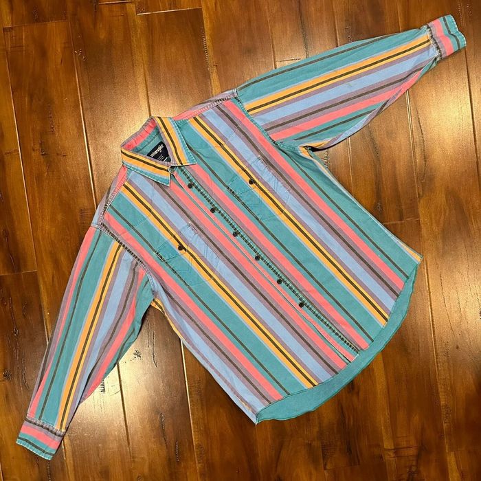 Vintage 80s Mens Vintage Wrangler Shirt Brushpopper Western Button U ...