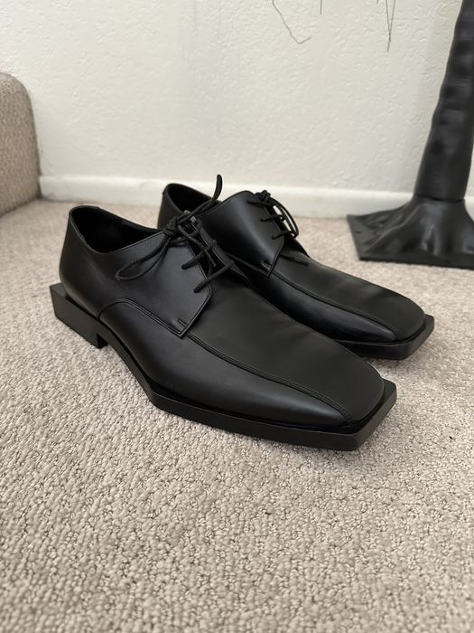 Balenciaga Balenciaga Rim Derby leather square block heel shoe | Grailed