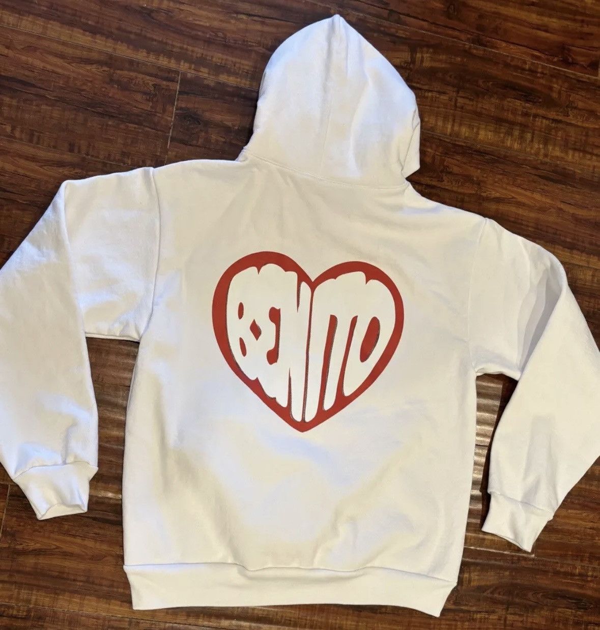 Tour Tee Bad Bunny Most Wanted Tour White Benito Heart Hoodie | Grailed