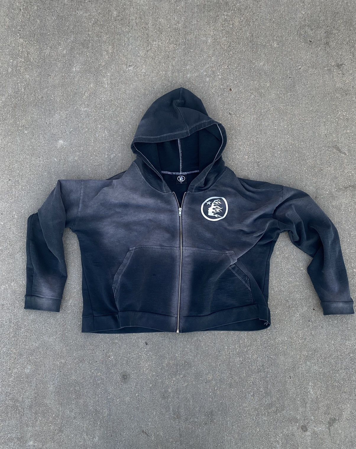 HELLSTAR hell star vintage wash zip up hoodie | Grailed