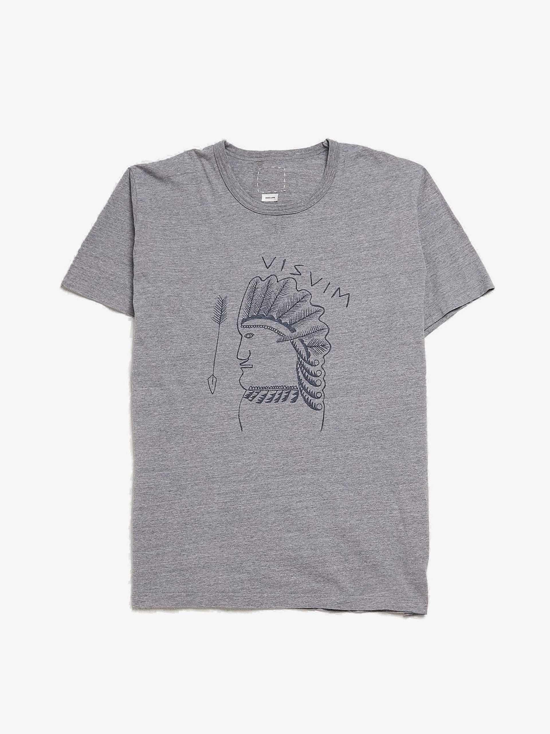 Visvim Gray Logo And Native American Printed Cotton T-Shirt | Grailed