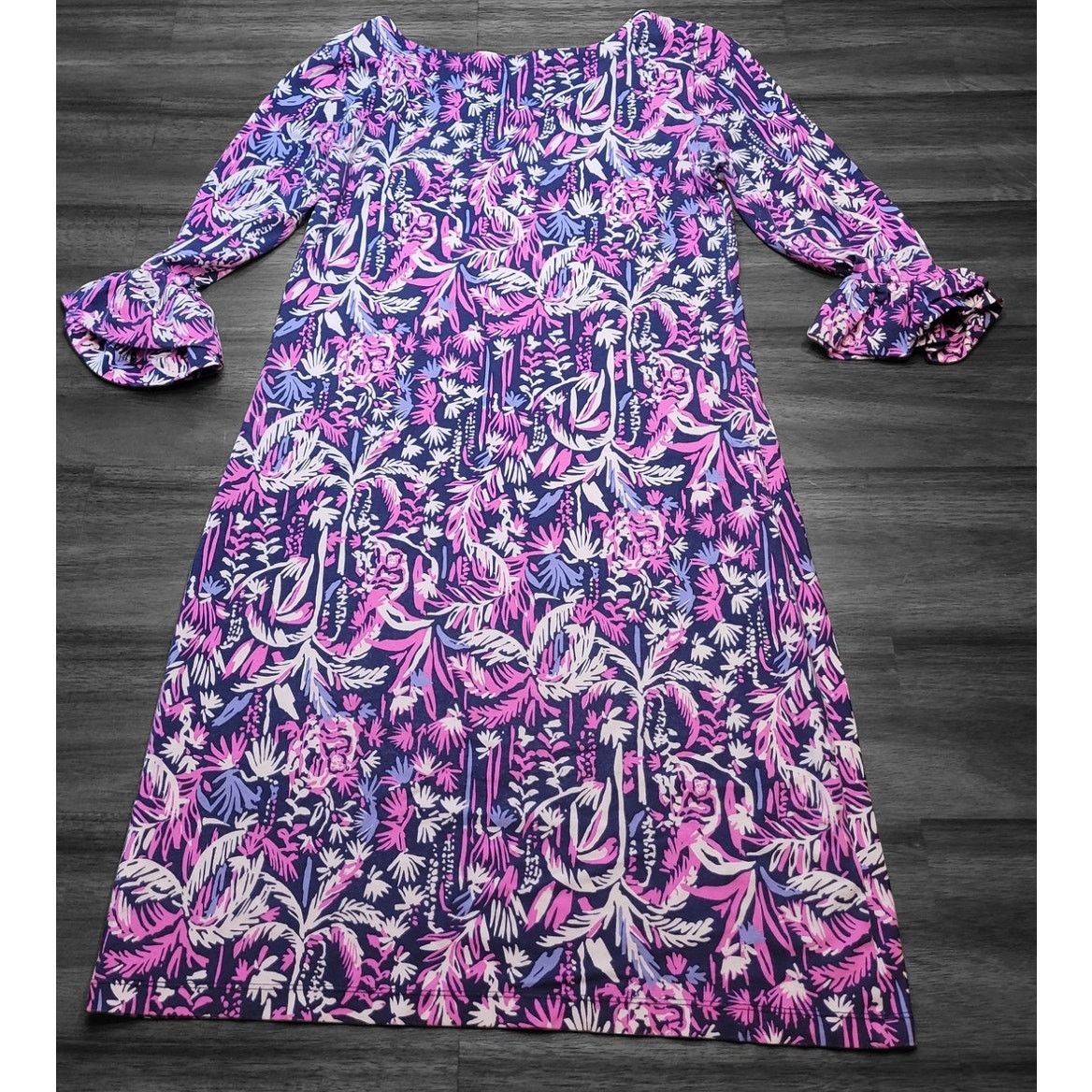 Lilly Pulitzer Lilly Pulitzer Sophie Dress Blue Tropical Monkey Print S ...