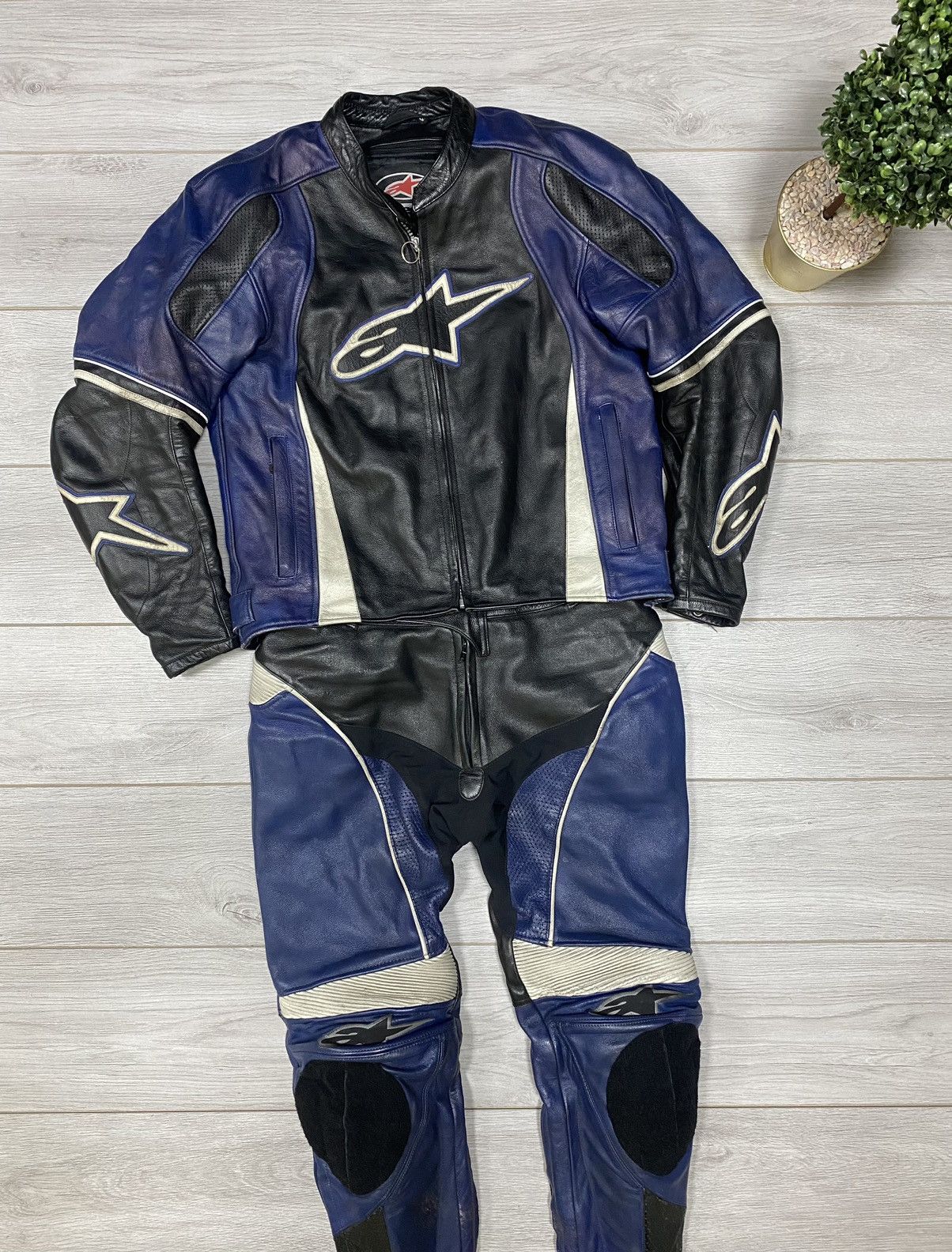 Alpinestars × Vintage Alpinestars leather suit jacket + pants ...