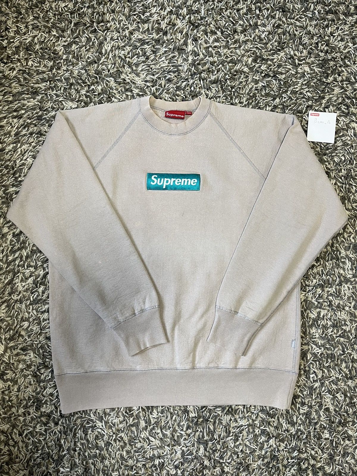 Supreme 2005 Supreme Box logo crewneck - Oatmeal | Grailed