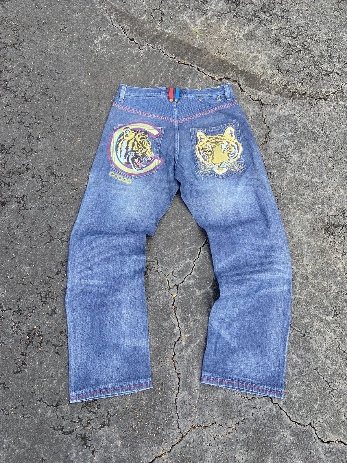 Coogi Crazy Vintage Evisu Tiger Embroidered Style Y2K Coogi Jeans | Grailed