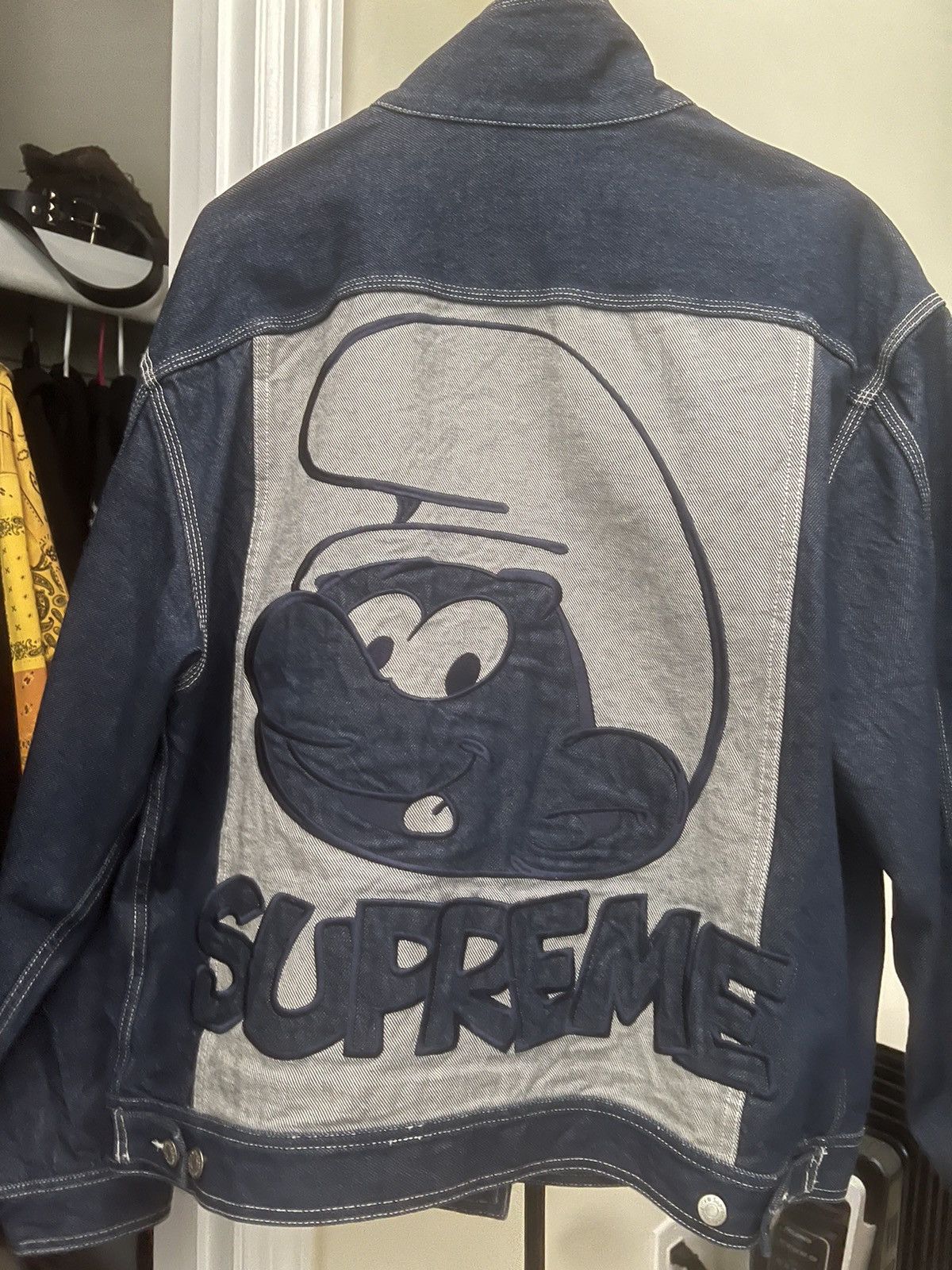 Supreme Smurfs Denim Jacket | Grailed