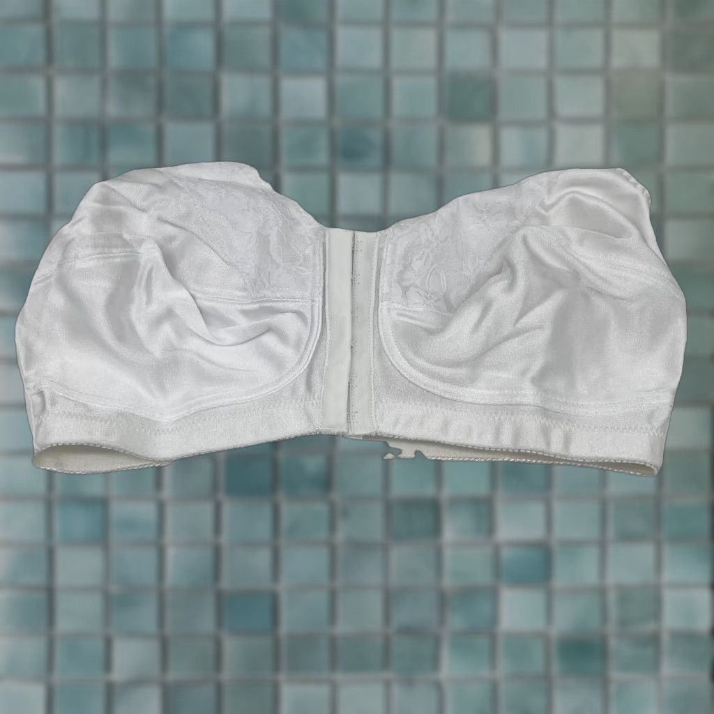 Vintage Nearly Me Mastectomy Bra #670 Front Closure Wireless 36D White ...