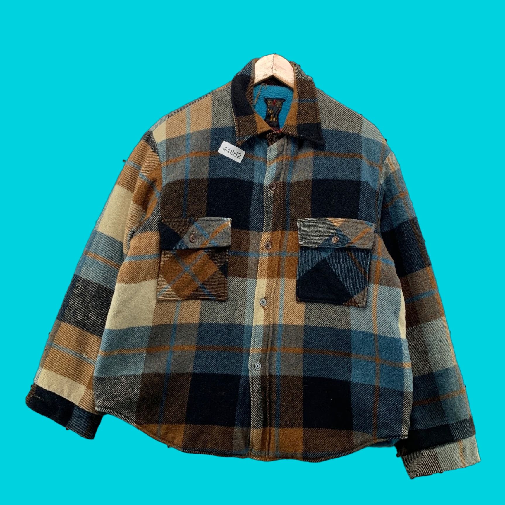 Vintage VINTAGE Sir Jac Button Jacket Mens L Plaid Wool Sherpa Lined ...