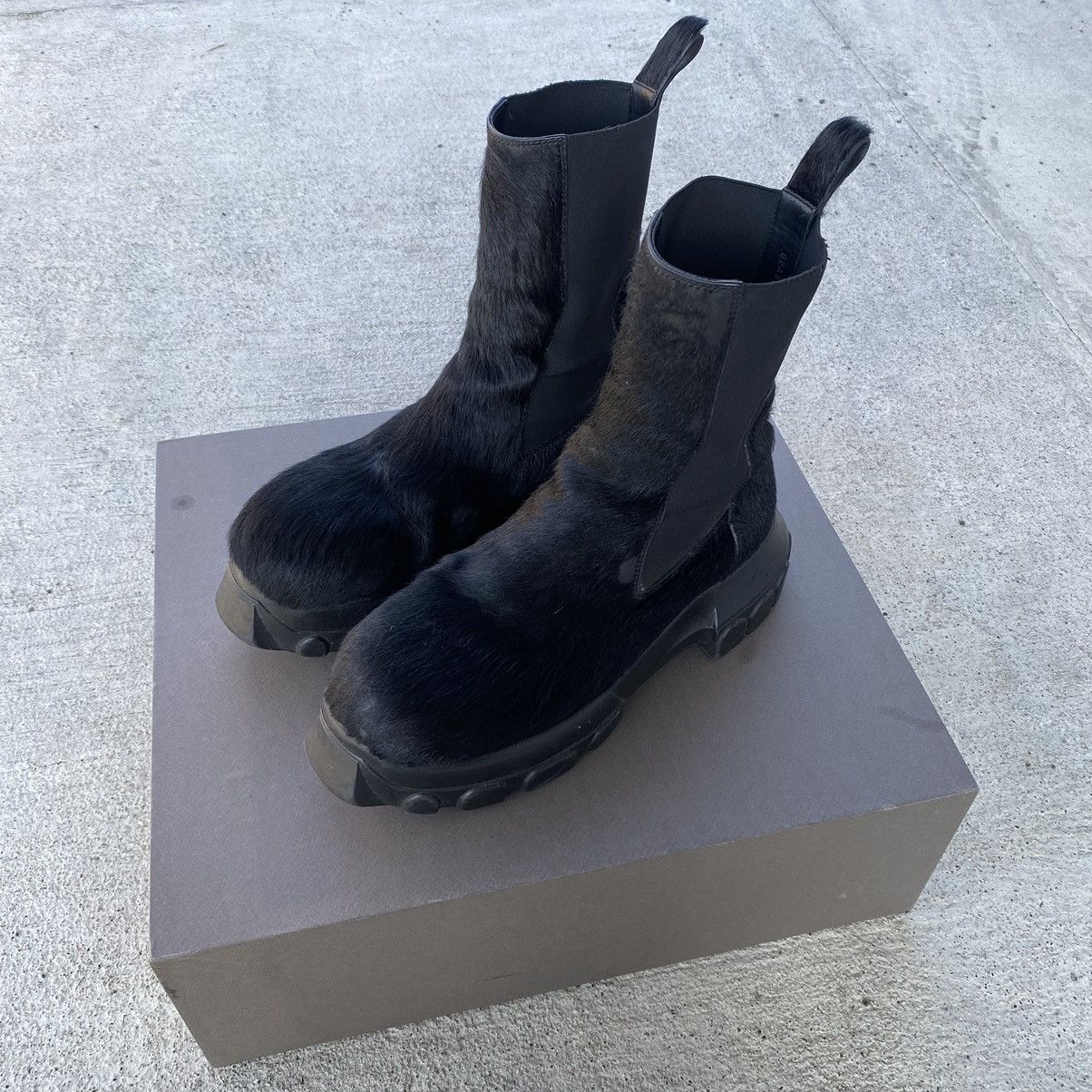 Rick Owens Rick Owens F/W 2021 Pony Hair Bozo Tractor Boots | Grailed