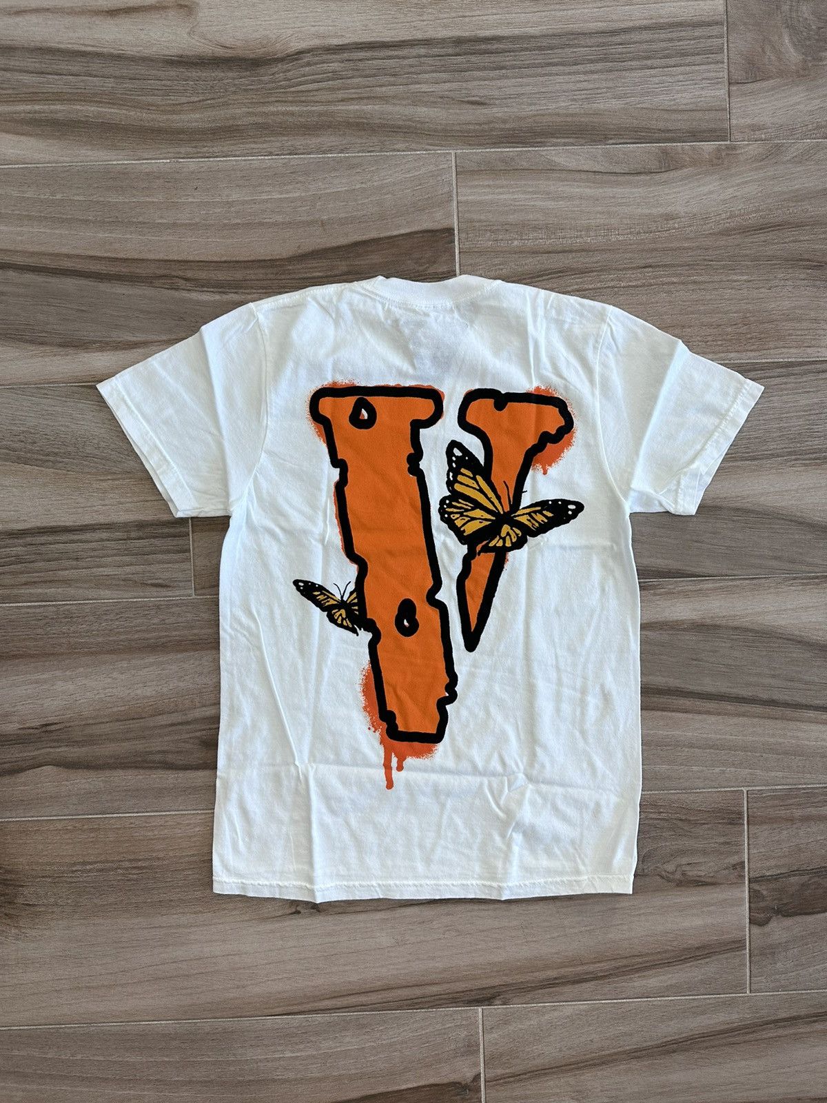 Vlone juice wrld VLONE white butterfly tee | Grailed