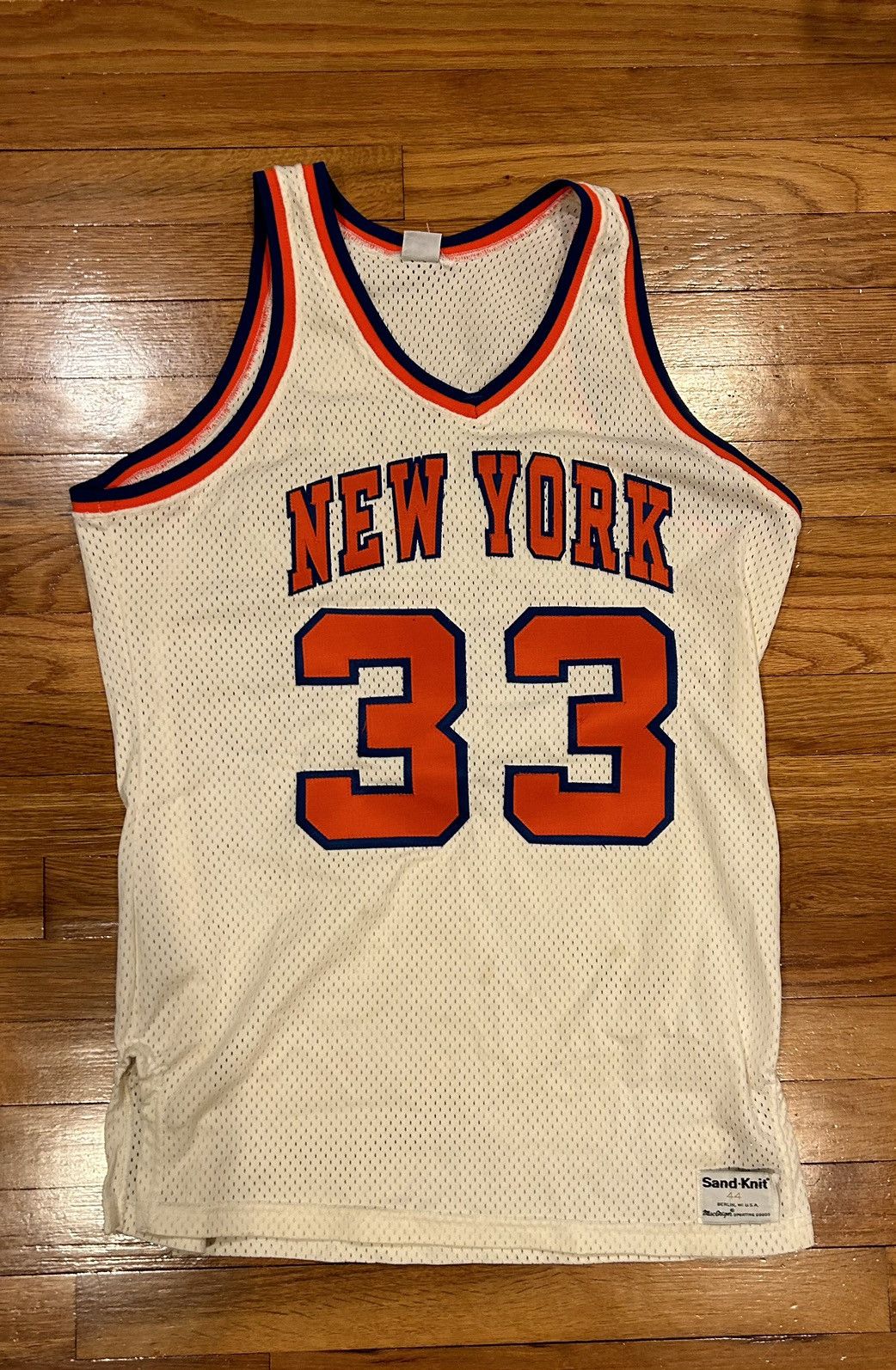 Vintage 80s Patrick Ewing Knicks Sand-Knit Jersey | Grailed