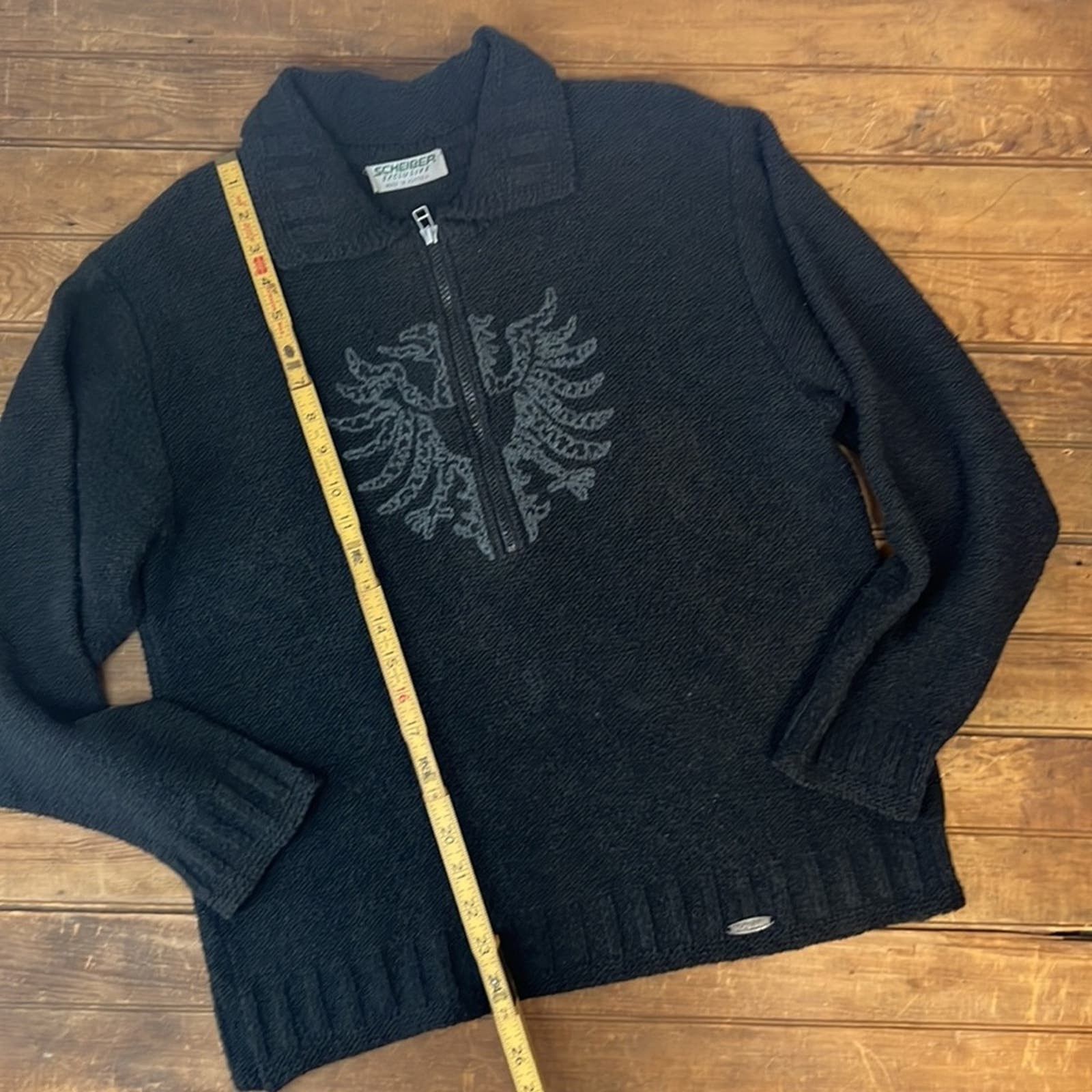 1 Scheiber mens Austrian sweater black eagle quarter zip | Grailed