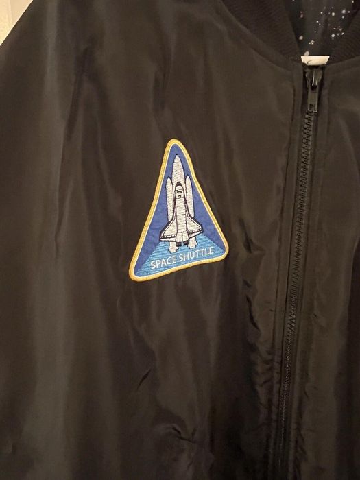 Designer NASA Space Shuttle Flight Pilot Bomber Satin Jacket L Black ...