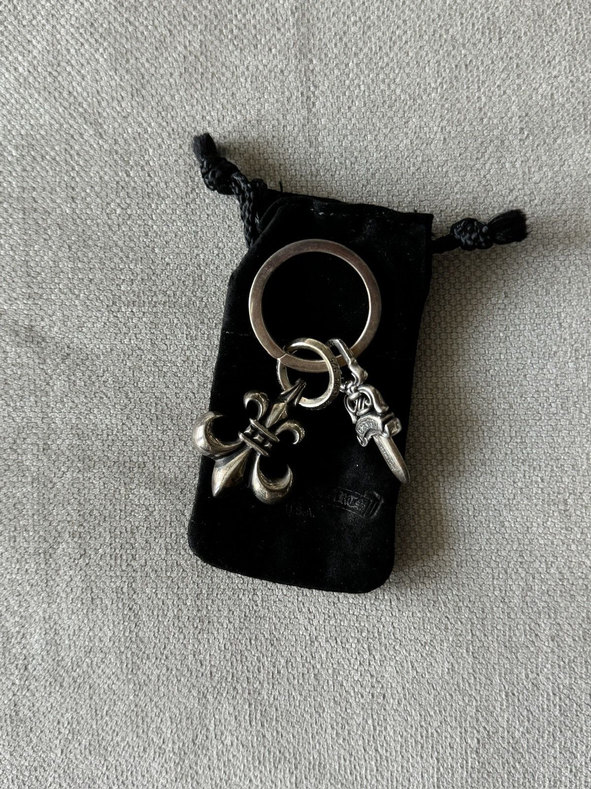 Chrome Hearts Chrome Hearts BS Fleur & #5 Dagger Key Ring | Grailed
