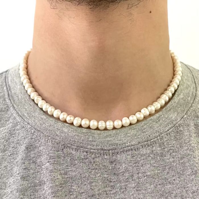 Silver Natural Freshwater Pearl Necklace Choker Grailed