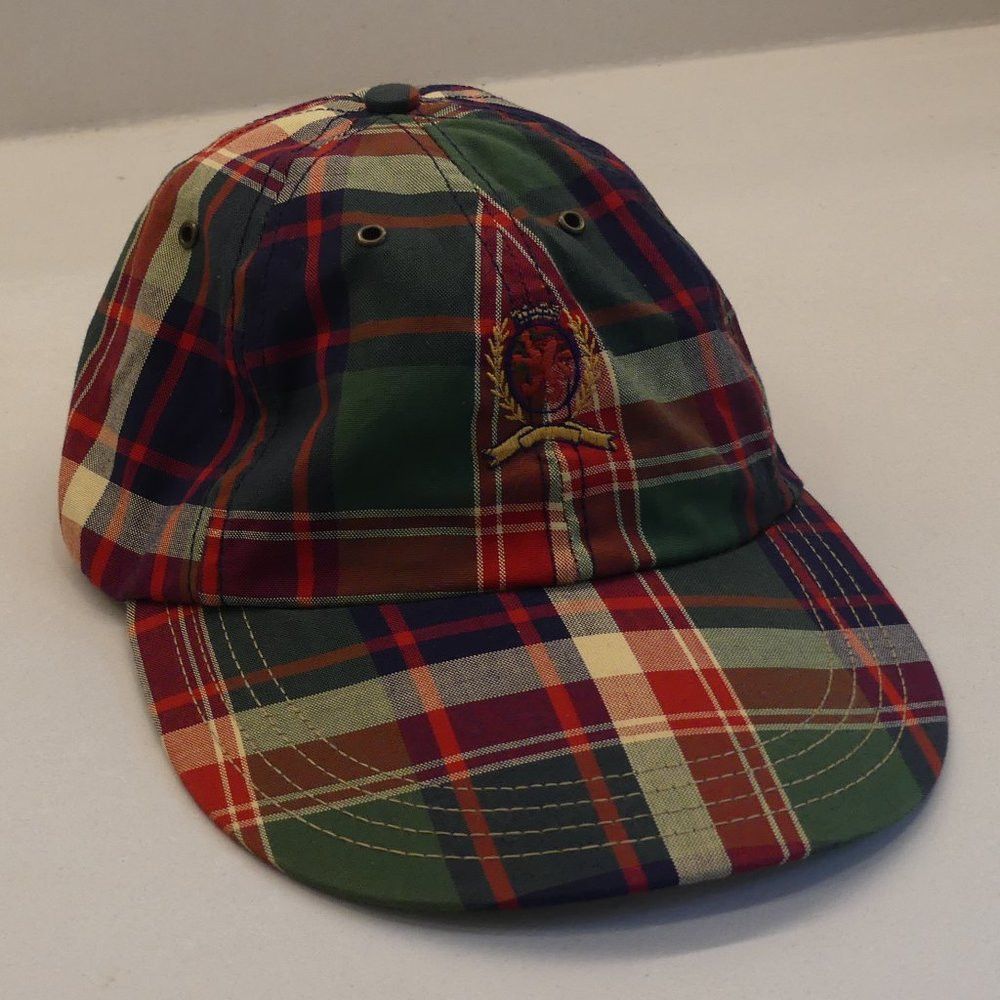 Vintage Tommy Hilfiger Vintage 1990's Plaid Elastic Baseball Hat | Grailed