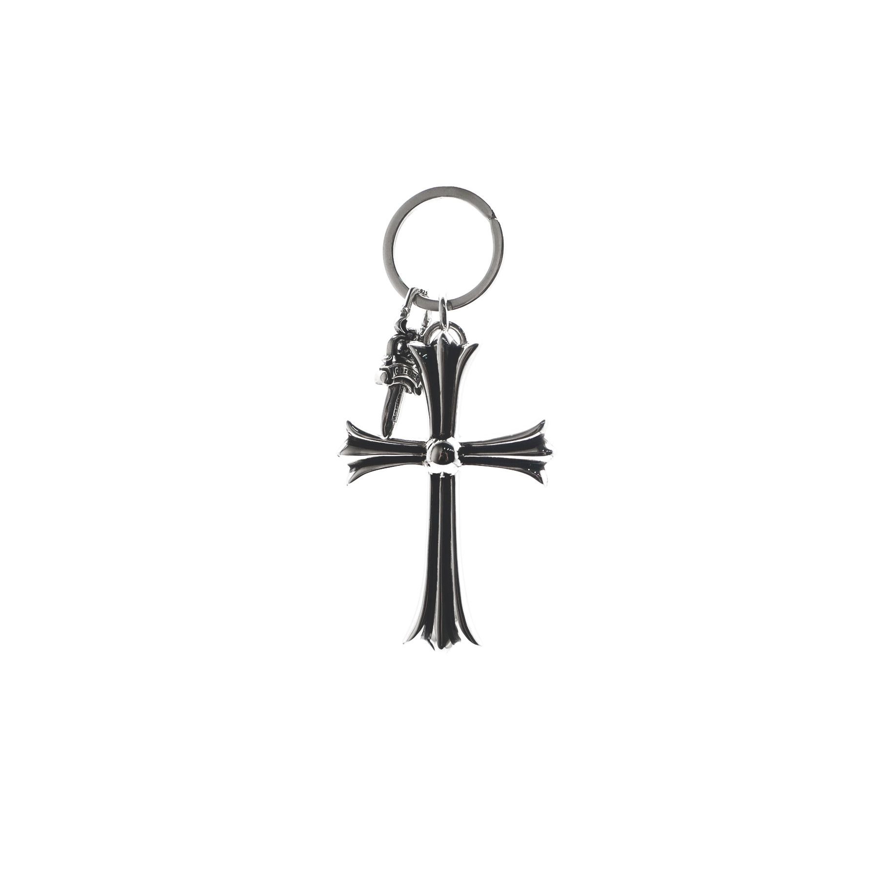 Chrome Hearts Chrome Hearts Silver Cross Dagger Key Ring | Grailed