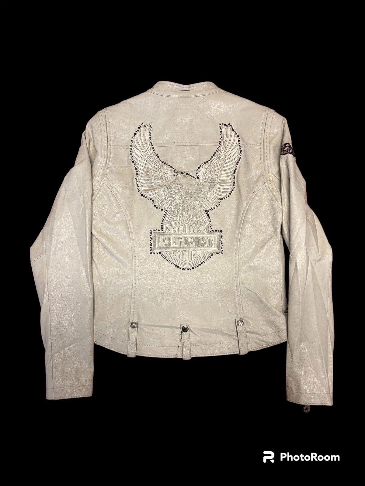 Vintage Crazy Harley Davidson Embroidery Leather Jacket | Grailed