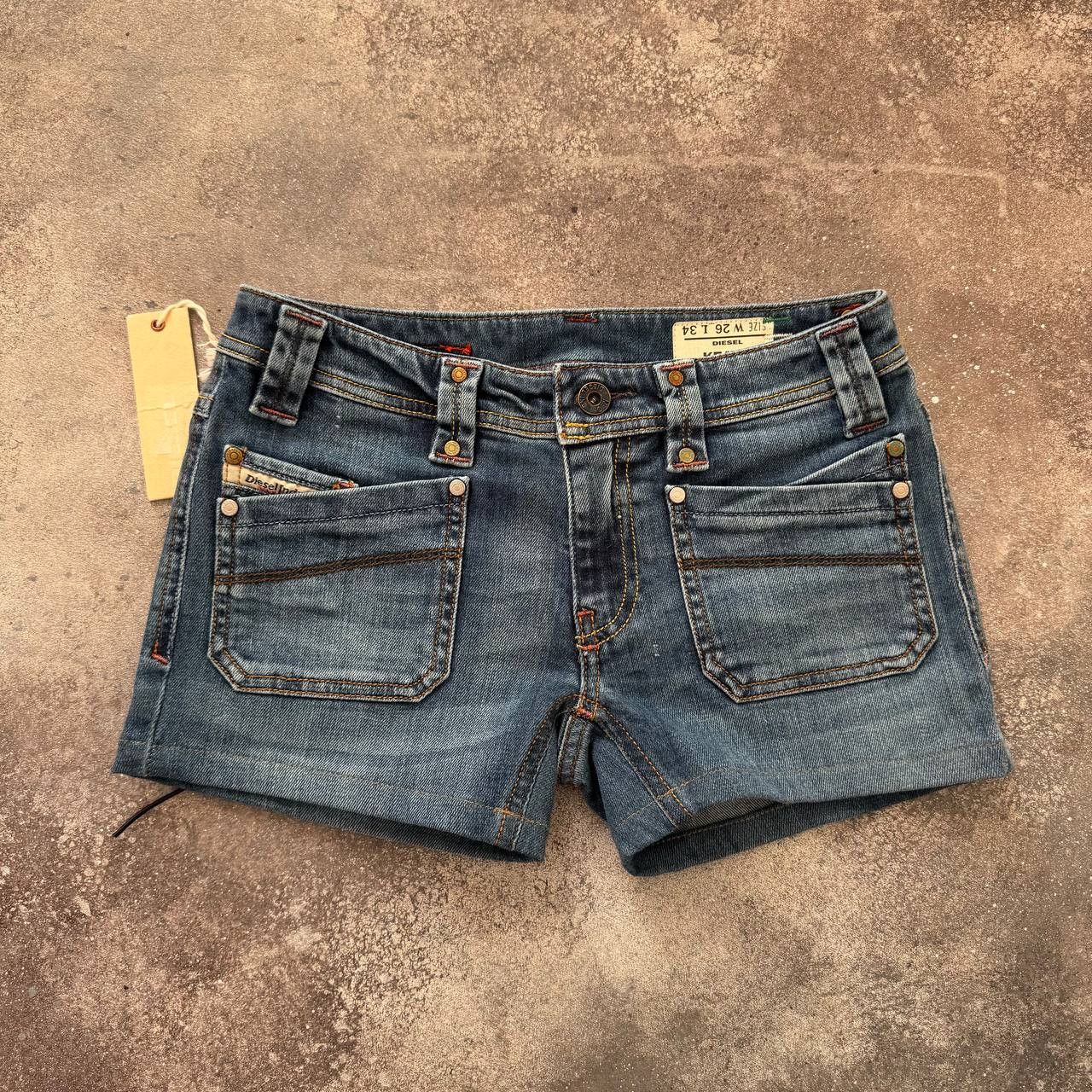 Diesel Diesel Vintage Fringe Details Washed Denim Mini Shorts | Grailed