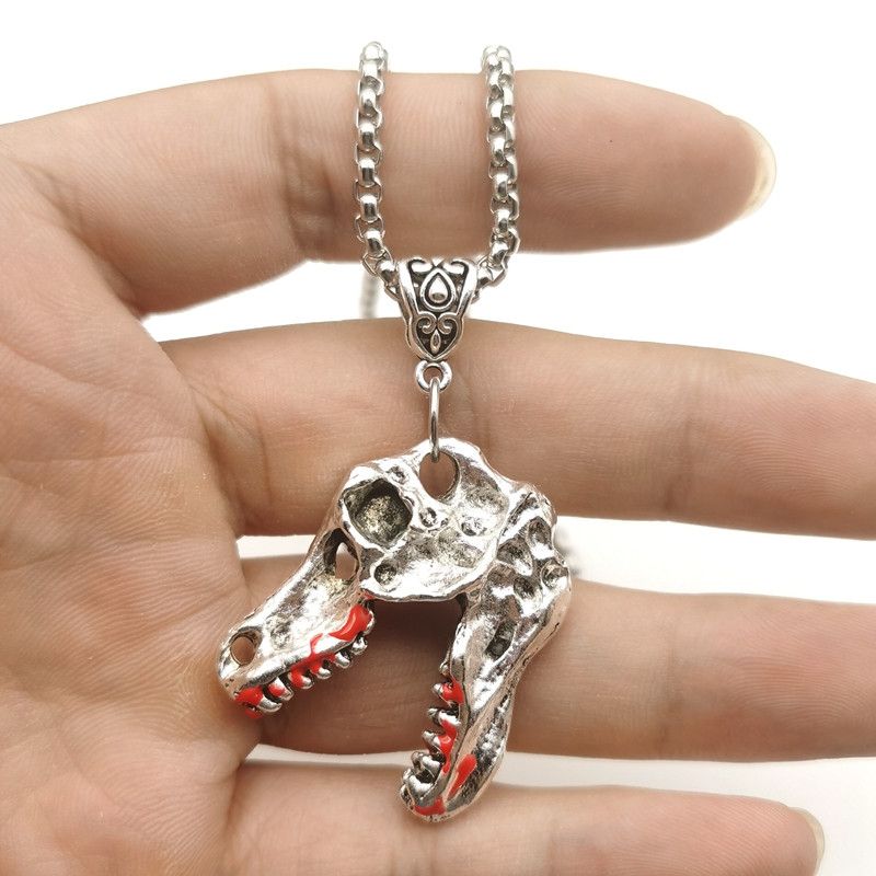 Very Rare Goth Punk T-Rex Dinosaur Skull Skeleton Necklace | Grailed