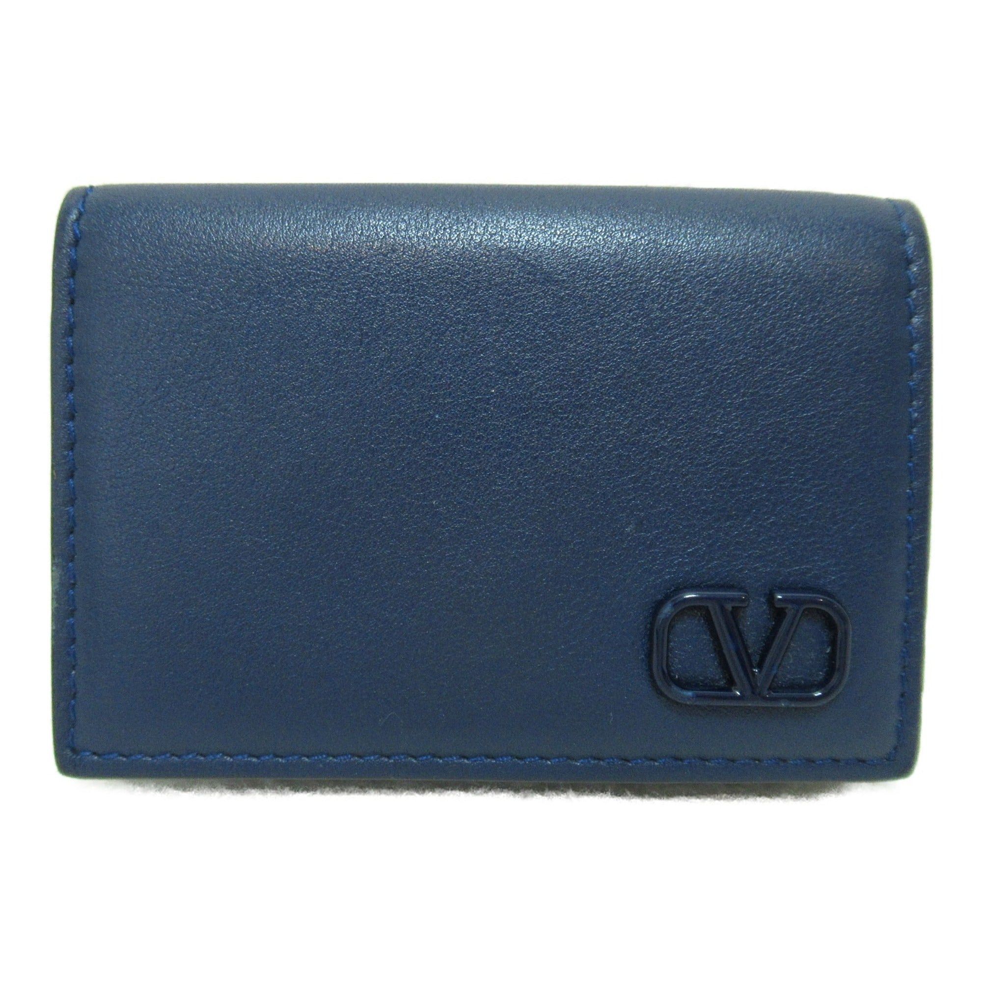 Valentino VALENTINO Compact wallet Navy leather | Grailed